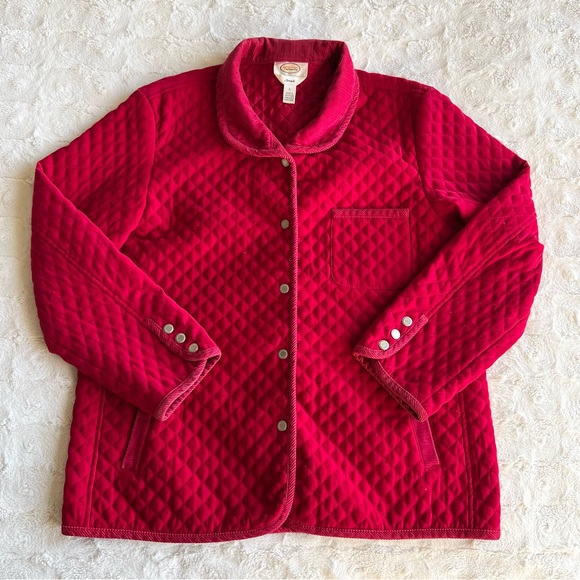 Talbots | Jackets & Coats | Vtg Chore Coat Jacket Womens Large Red ...